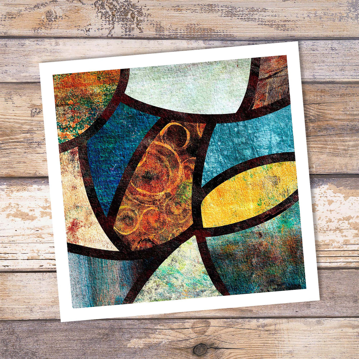 Abstract Geometric Art Print - Earth Textures Curvy I Giclée Print ...